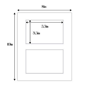 8x10 White Mat for (2) 4X6 Pictures - Pack of 10 - White Core Bevel Cut Acid-Free Mat Boards for Artworks, Prints, Photographs - Great for Weddings, Engagements, Graduations - Signature Friendly