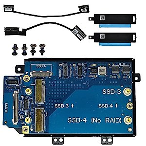 HUANMEFANG Replacement New SATA Interposer Board D3P25 LS-J106P to NVMe M.2 SSD Hard Drive SSD-3 and SSD-4 with 2.5 inch HDD Bracket R24Y6 and HDD Cable 02JH8P 05F1WR for Dell Alienware Area-51m R2