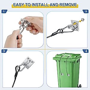 Bfttlity Trash Can Lid Lock Trash Can Locks for Animals Metal Universal Trash Can Lock for Outdoor Garbage Can Prevent Garbage from Overflowing (2 Pack)