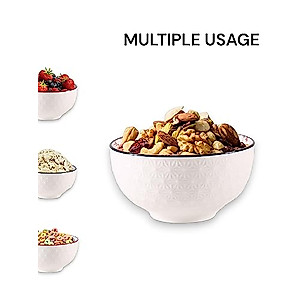 PACIFICA 10oz Ice Cream Bowls - Set of 8, Unique Embossed Design, Versatile Dessert Bowls, Perfect for Entertaining, Ideal Gift