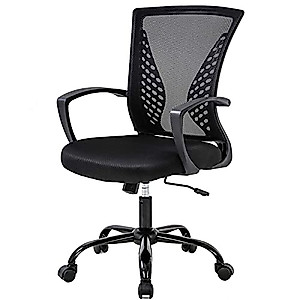 TYNB Home Office Chair Ergonomic Desk Chair Mesh Computer Chair Black Conference Room Chairs with Lumbar SupportCute Desk Chair for Home Meeting Room Office Room, MC-GF411-Black, 19.3x17.7x41.1 in