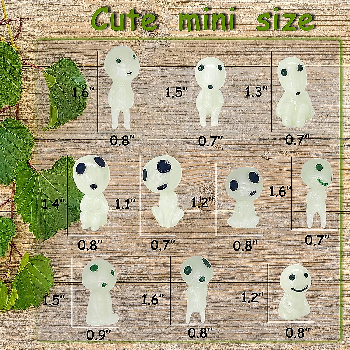 POPKER 20Pcs Fairy Garden Accessories Outdoor Miniature Decor Glow in The Dark Tree Elves Luminous Ghost for Micro Landscape Gnomes Decoration Patio Lawn Yard Pot Kit