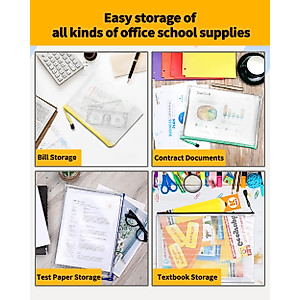 SUNEE 12pcs Mesh Zipper Pouch 11x16, Large Storage Bags for Board Game & Puzzle Organizing, Reusable Plastic Zip Organizer for Travel (A3, 6 Colors)