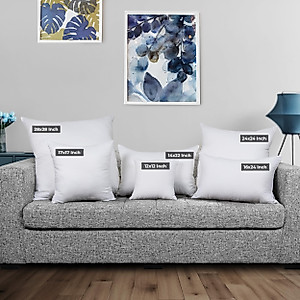 Utopia Bedding Throw Pillows Insert (Pack of 2, White) - 24 x 24 Inches Bed and Couch Pillows - Indoor Decorative Pillow