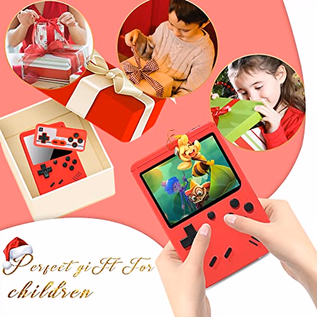 Handheld Game for Children, Portable Retro Video Game with 500 Classic FC Games 2.8-Inch Color Screen, Retro Mini Game, Support TV Connection & Two Players