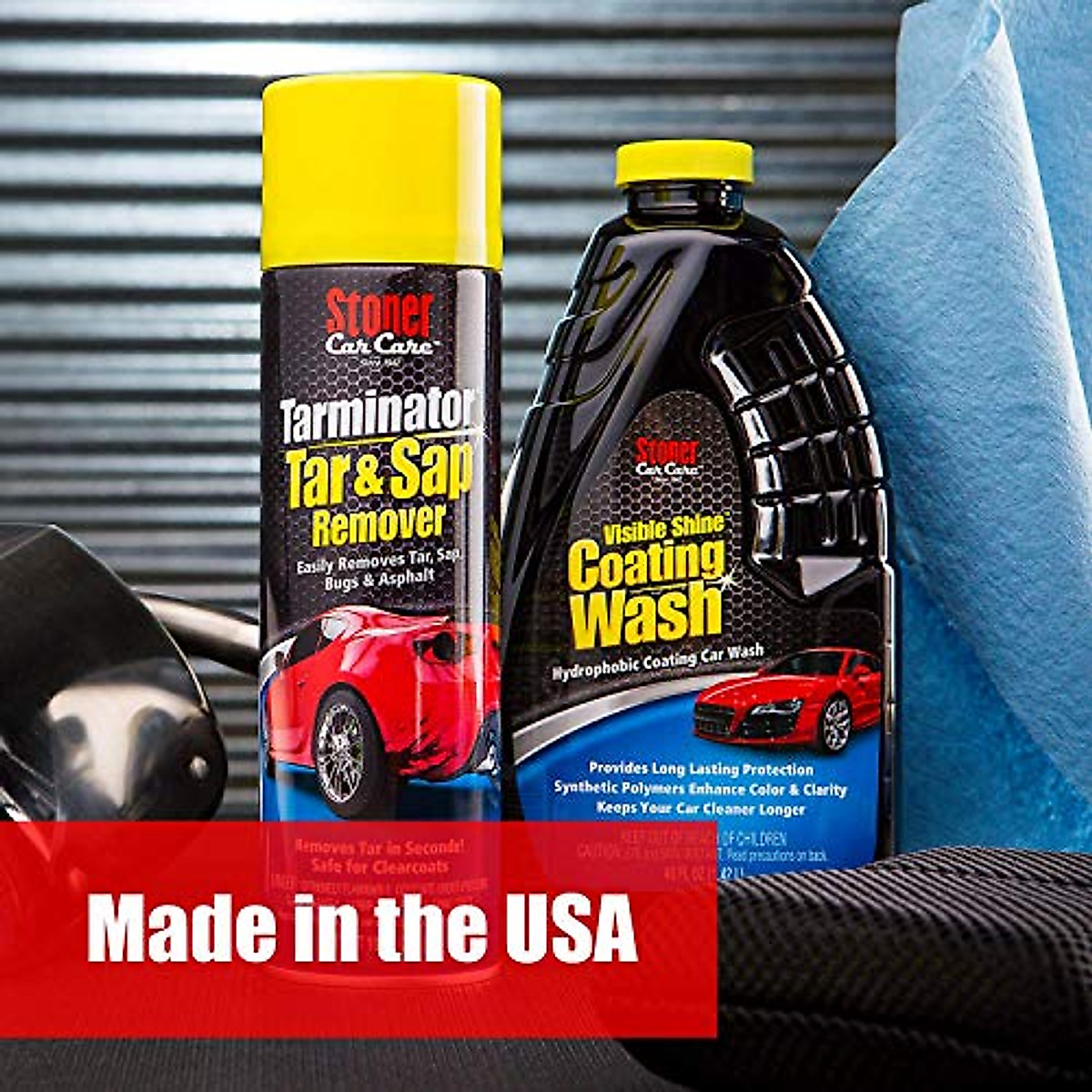 Stoner Car Care 91215 48-Ounce Visible Shine Coating Wash is a 2-in-1 Car Wash and Car Wax, Carnauba Wax to Polish and Wax Your Car, Pack of 1
