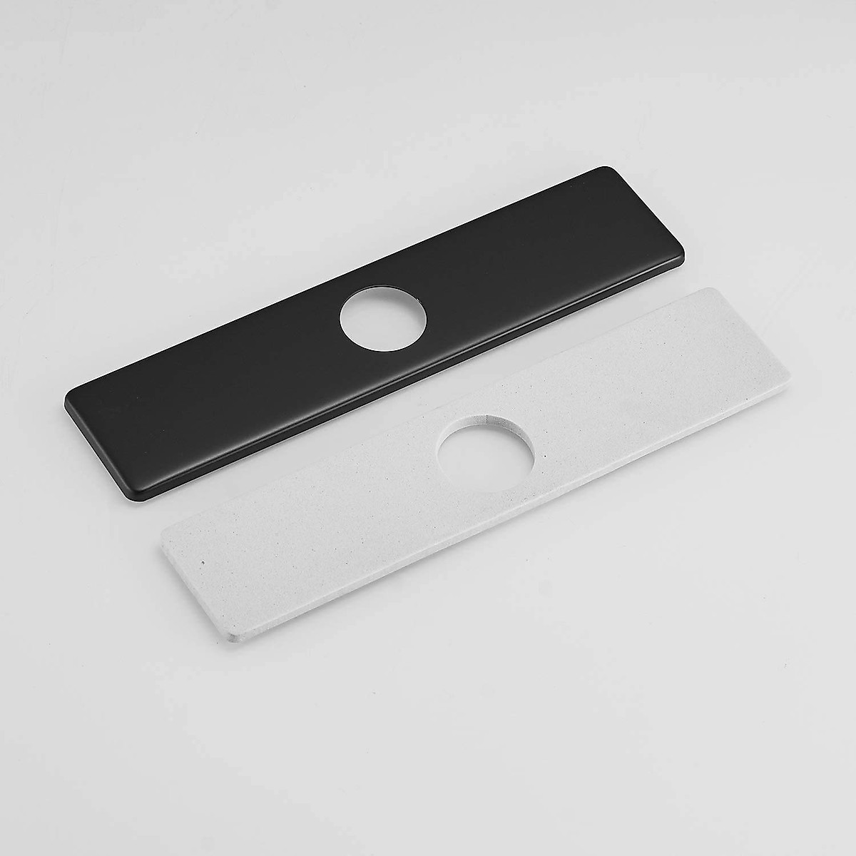 Homevacious 10 Inch Bathroom Sink Faucet Or Kitchen Faucet Base plate Hole Cover Deck Plate Escutcheon Black Square 304 Stainless Steel