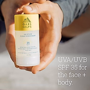 Oars + Alps Go Stick Clear SPF 35 Face Sunscreen, Skin Care Infused with Vitamin E and Antioxidants, Water and Sweat Resistant, TSA Friendly, 1.7 Oz, 1 Pack