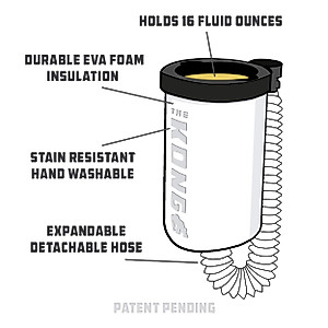 The Kong 2.0. A Portable Can or Bottle Cooler/Cup With A Detachable, Expandable, Hose To Funnel Your Drink. (Green)