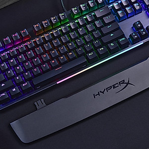 HyperX Alloy MKW100 – Mechanical Gaming Keyboard, Dynamic RGB Lighting, Onboard Memory to Save Lighting Profiles, Dust-Proof Mechanical switches, Brushed Aluminum Frame, Detachable Wrist Rest