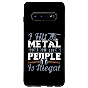 Galaxy S10+ Anvil Forging Blacksmith I Hit Metal Forge Case