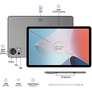 DOOGEE T20 Android Tablet, 2K FHD 10.4 Inch Tablets Android, Octa-Core 15GB RAM＆256GB ROM(TF 1TB), 2.4G/5G Wi-Fi, 8300mAh Battery, 8+16MP Camera,Android 12 Tablet