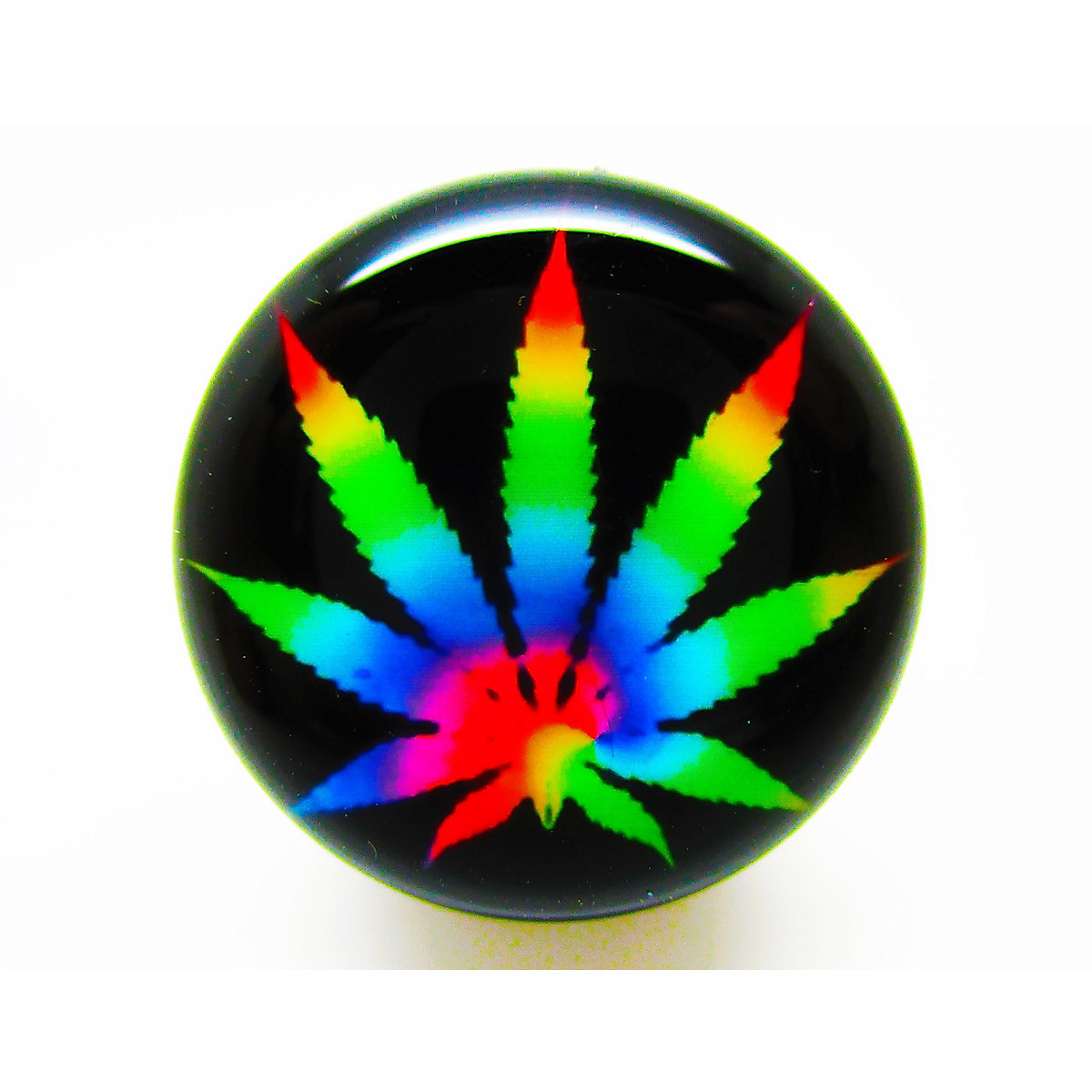 Pierced Republic Tie-Dye Pot Leaf Marijuana Ear Plugs - Acrylic Screw-On - New - 8 Sizes - Pair (0 Gauge (8mm))