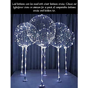 LED Light up Bobo Party Balloons kit 12 Pack-Clear 22 inchs white with Cell Batteries Included Great with Helium or air (cold white, 12 pack)