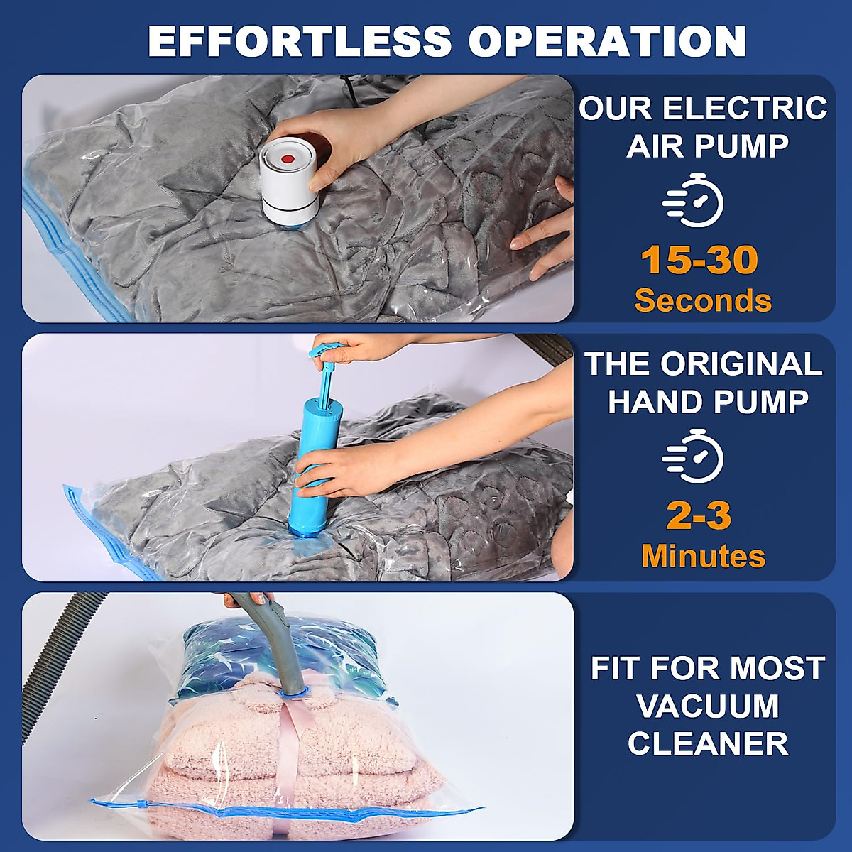 MAXSEEM Vacuum Storage Bags with Electric Pump, 14Pack Vacuum Seal Bags for Clothing, 3J/3L/4M/4S Compression Storage Bags, Space Saver Bags for Comforters, Duvet, Blankets, Coverlet, Quilt, Mattress