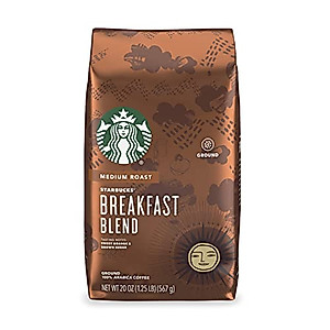 Starbucks Medium Roast Ground Coffee — Breakfast Blend — 100% Arabica — 1 bag (20 oz.) Great Holiday Gift