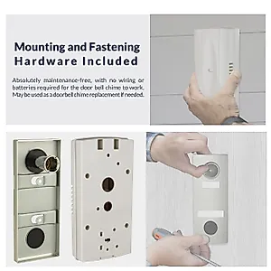 2-Note Mechanical Door Bell Chime and Door Button with Viewer, Silver