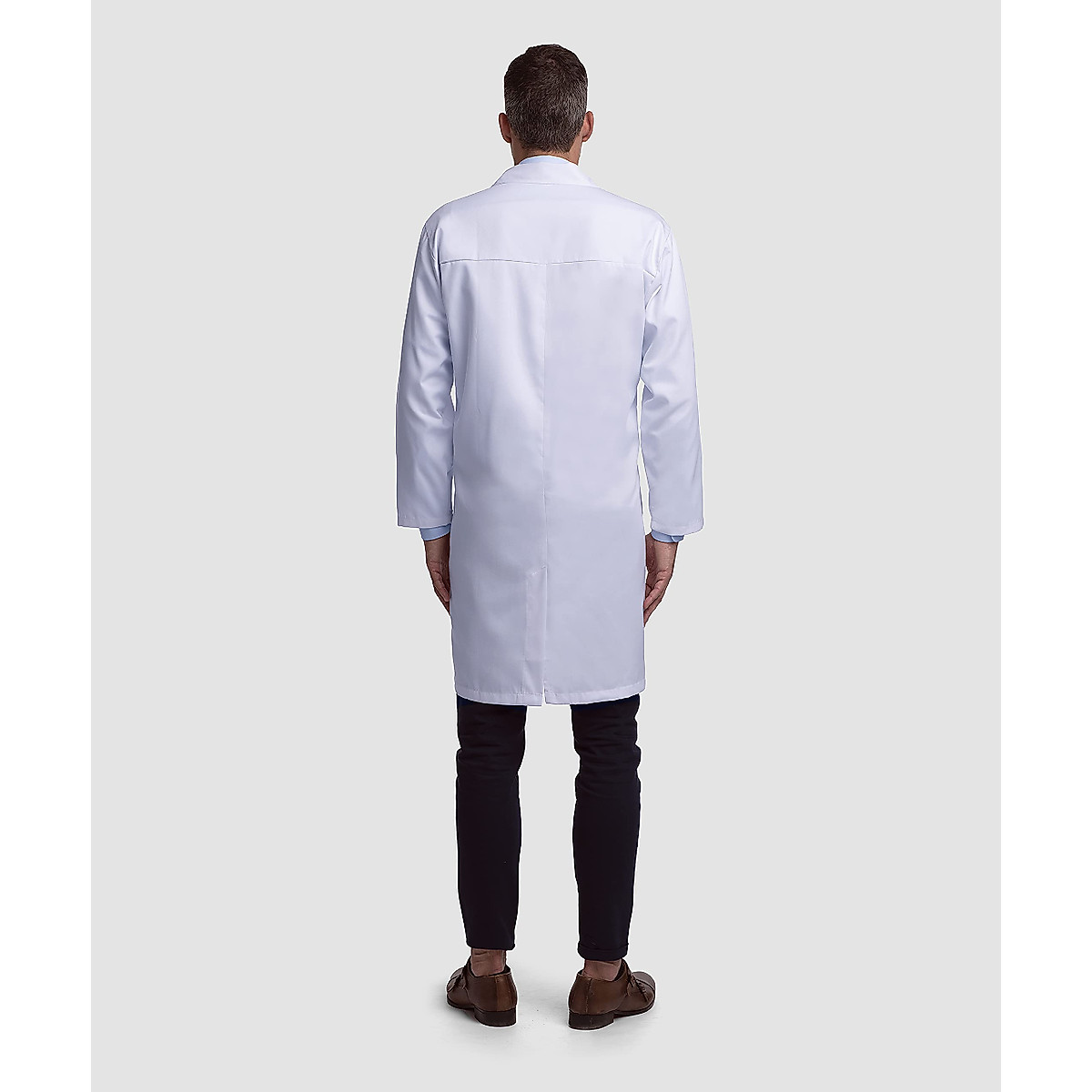 Professional Unisex 100% Cotton Lab Coat for Men and Women, Multiple Pockets, Classic Fit, Snap Closing, 40" Length (L)