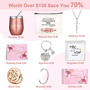 Christian Gifts for Women, Inspirational Birthday Gift Set for Women, Spiritual Religious Catholic Gifts Basket for Women Faith, Mom, Girl, Best Friend, Sister, Boss, Unique Encouragement Gift