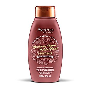 Aveeno Blackberry Quinoa Protein Blend Sulfate-Free Conditioner for Color-Treated Hair Protection, Daily Strengthening & Moisturizing Conditioner, Paraben & Dye-Free, 12 Fl Oz