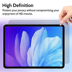 Peslv Privacy Screen Protector Compatible With iPad Pro 12.9 Inch 2018 2020 2021 2022, Anti Glare Blue Light Spy Filter Private Cover, High Sensitive Bubble-Free Easy Install Black Security Screen