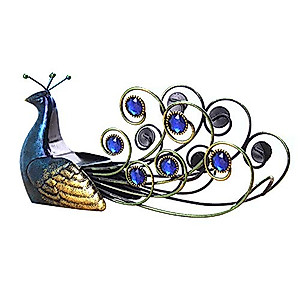 CdyBox Elegant Peacock Wrought Iron Wine Rack Single Bottle Tabletop Holder Creative Furnishing Articles Display