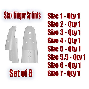 Rehabilitation Advantage Stax Finger Splints, Variety Set of 8