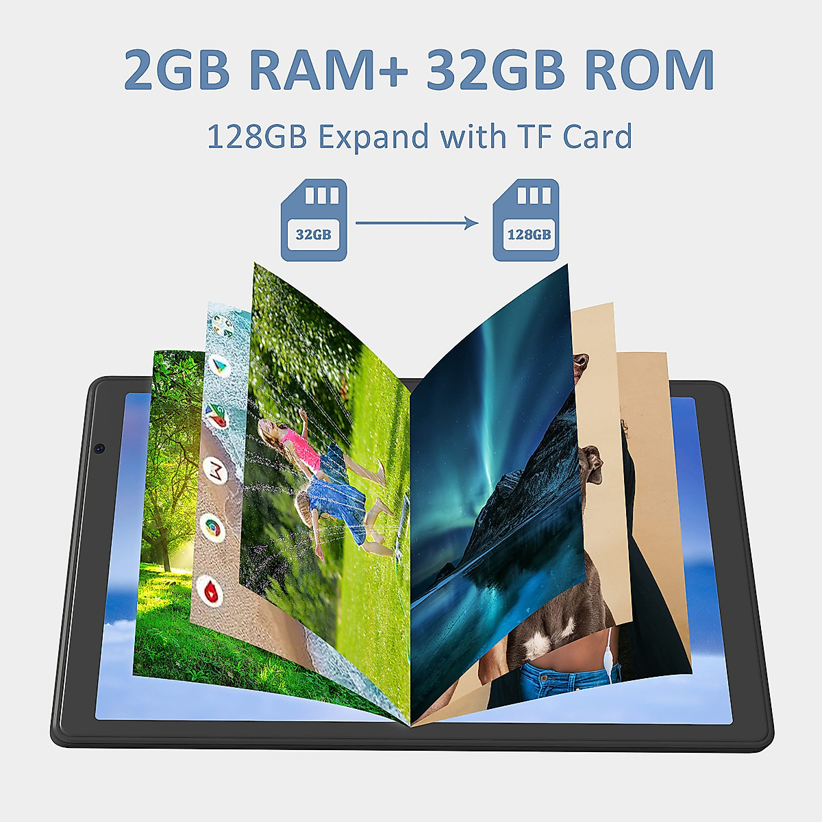 7" Android Tablet, Android 11.0 Tablet, 2GB RAM 32GB ROM, Quad Core Processor, IPS HD Display, 2MP Front 5MP Rear Camera,Tablet with Wi-Fi, Bluetooth Ideal Gifts for Halloween,Christmas and New Year