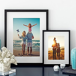 Oreichar Art 5x7 Tabletop Picture Frames, Display Pictures 4x6 with Mat or 5x7 without Mat, Wall Mounting Photo Frame, Set of 2