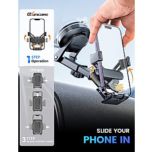 eSamcore Windshield Phone Mount for Car, Car Vent Phone Mount Gravity Suction Cup Phone Holder for Car Window Dashboard Car Cell Phone Holder for iPhone 14 Car Mount