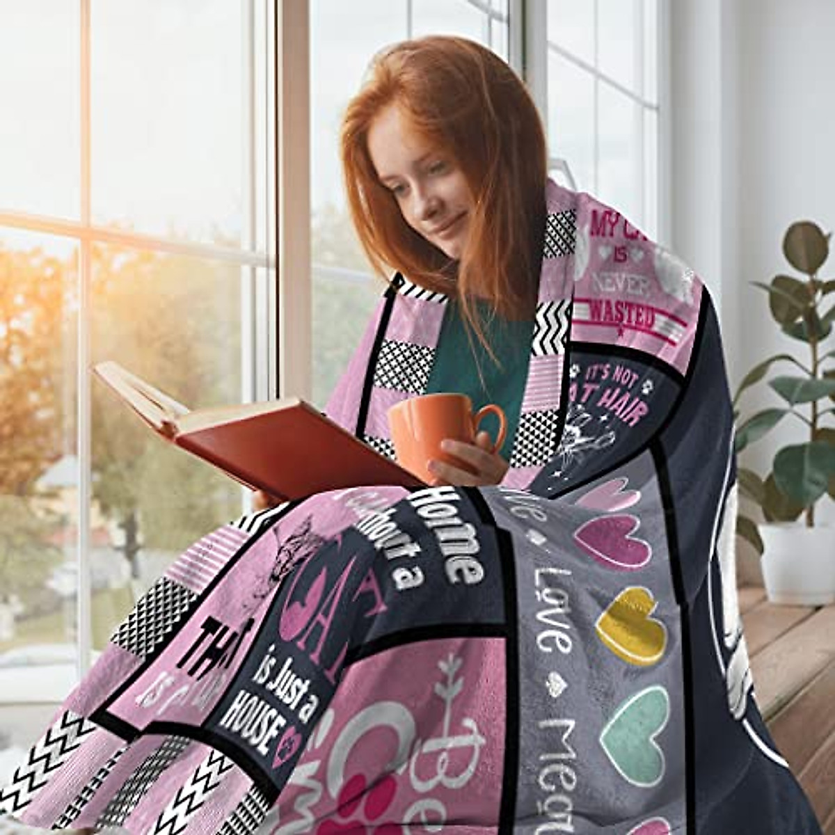 Cat Gifts for Cat Lovers, Cat Lover Gifts, Gifts for Cat Lovers Blanket 60" X 50" , Cat Lover Gifts for Women, Cat Lover Gifts for Girls, Cat Mom Gifts for Women, Birthday Gift Ideas for Cat Lovers