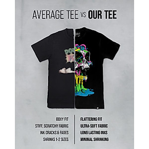 INTO THE AM Fallen King Graphic Tee for Men - Short Sleeve Design T-Shirts (Black, Large)