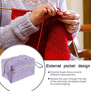 LUKEO Knitting Bag Portable Yarn Storage Tote Wool Crochet Hooks Needles Sewing Supplies Set