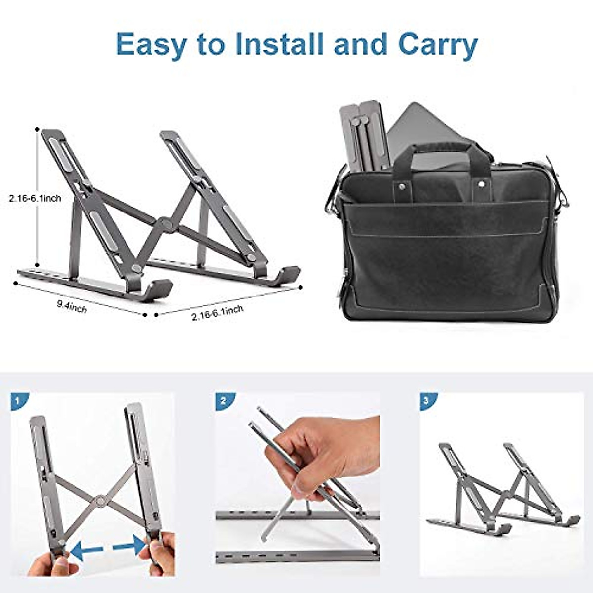 Laptop Stand for Desk, Laptop Riser,Aluminum Alloy Laptop Holder Compatible with 10-15.6 Inch MacBook PC-Notebook Tablet