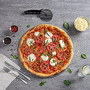 Restaurantware Met Lux 16 Inch Commercial Pizza Pan 1 Coupe Style Pizza Cooking Tray - Heavy-Duty 18-Gauge Aluminum Round Baking Tray Oven-Baking For Pizzas & More