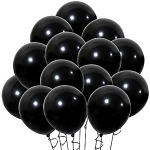 RUBFAC Black Balloons 120pcs 5 Inch Black Balloon Latex Party Balloons for Birthday Supplies Black Backdrop Decorations