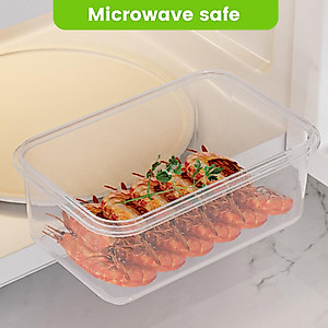 CINPIUK Fresh Contanier 5 Pack Food Containers Fruit Vegetable Produce Storage Saver Containers with Lid & Colander Kitchen Refrigerator Organizers Bins for Salad Berry Meat