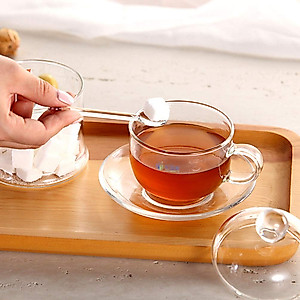 2 Pcs Transparent Glass Spoon Stirring Spoons for Tea Coffee Cocktail Milk Home Party Bar Use
