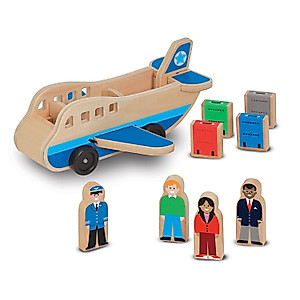Melissa & Doug Wooden Airplane Classic Toy + Free Scratch Art Mini-Pad Bundle [93941]