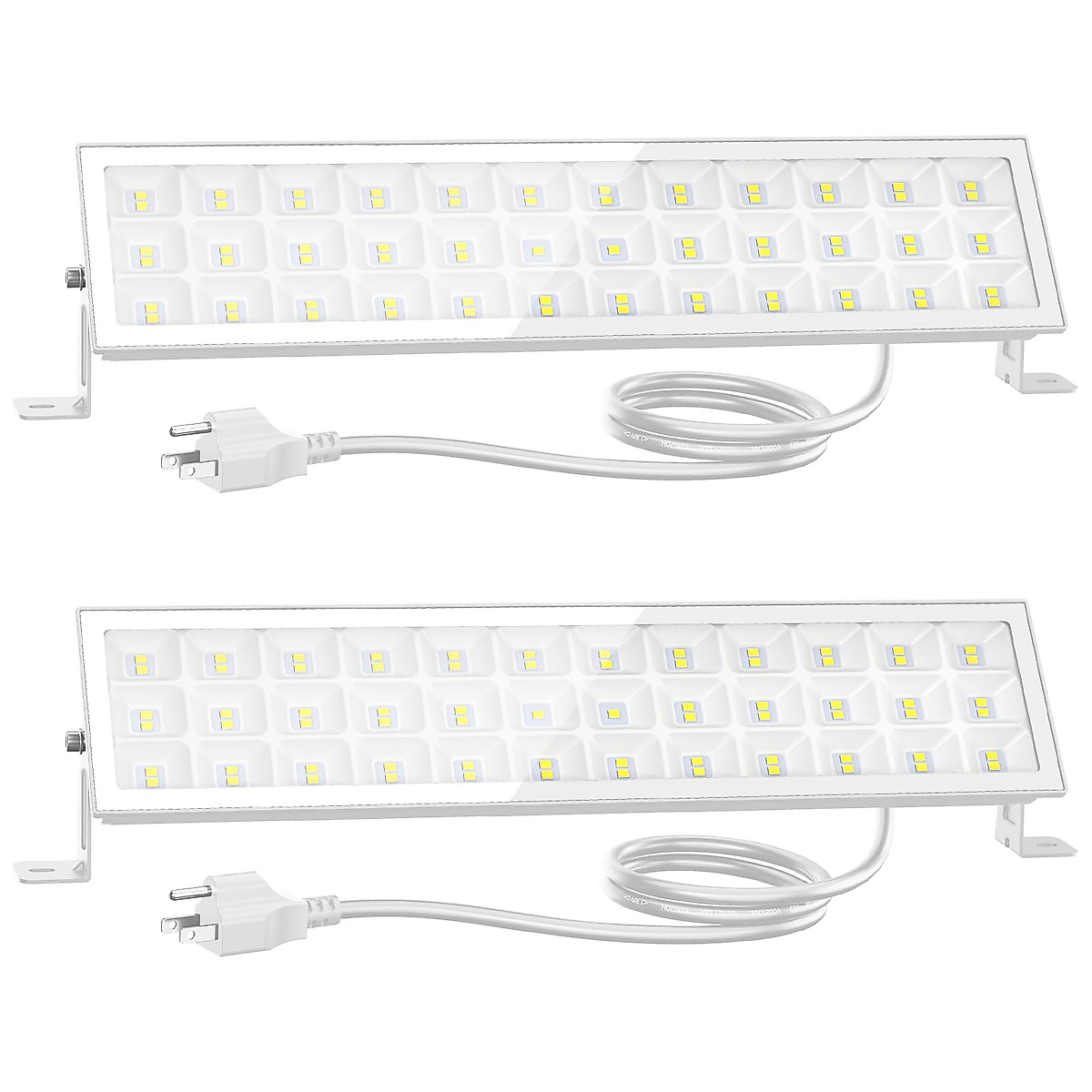 Onforu LED Shop Lights,6500K Daylight White LED Work Shop Lights for Garage,72W 6500lm Ultra Bright Garage Light with Plug,IP66 Waterproof LED Work Shop Light for Garage Warehouses Shops(2 Pack)