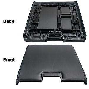 NHILES Center Console Lid Kit with Latch Compatible with 2007-2013 Chevy Tahoe/Avalanche/ 2008-2014 Silverado/GMC Yukon(XL)/Sierra 1500/2500/3500 center console cover replace #20864151（Black）