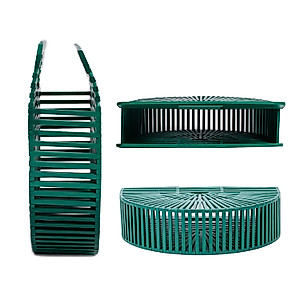 RULER TRUTH Women's Bamboo Handbag Small Straw Purses and Handbags Handmade Woven Tote Bag for Summer Beach Light Blue