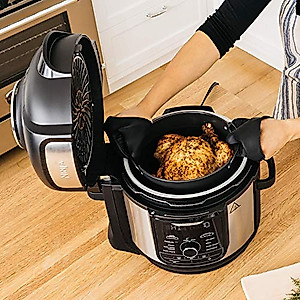 NINJA FD401 Foodi 8-qt. 9-in-1 Deluxe XL Cooker & Air Fryer-Stainless Steel Pressure Cooker, 8-Quart, (Renewed)