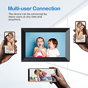 Digital Photo Frame WiFi 10.1 Inch Frameo Smart Digital Picture Frame with HD IPS Touch Screen, 16GB Storage, Auto-Rotate, Send Photos or Videos via Free App from Anywhere, Black