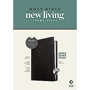NLT Super Giant Print Bible, Filament Enabled (LeatherLike, Black, Indexed, Red Letter)