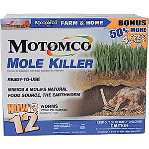 Motomco 008-34310, 12 Worm 198880 Mole Killer Ready to Use Bonus Box