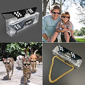 Lorigun Thug Life Sunglasses Pixelated Mosaic Glasses Party Glasses MLG Shades (12 Pixels)
