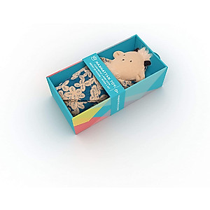 Manhattan Toy Embroidered Plush Goat Baby Rattle + Soft Cotton Burp Cloth, 16 x 16 Inches