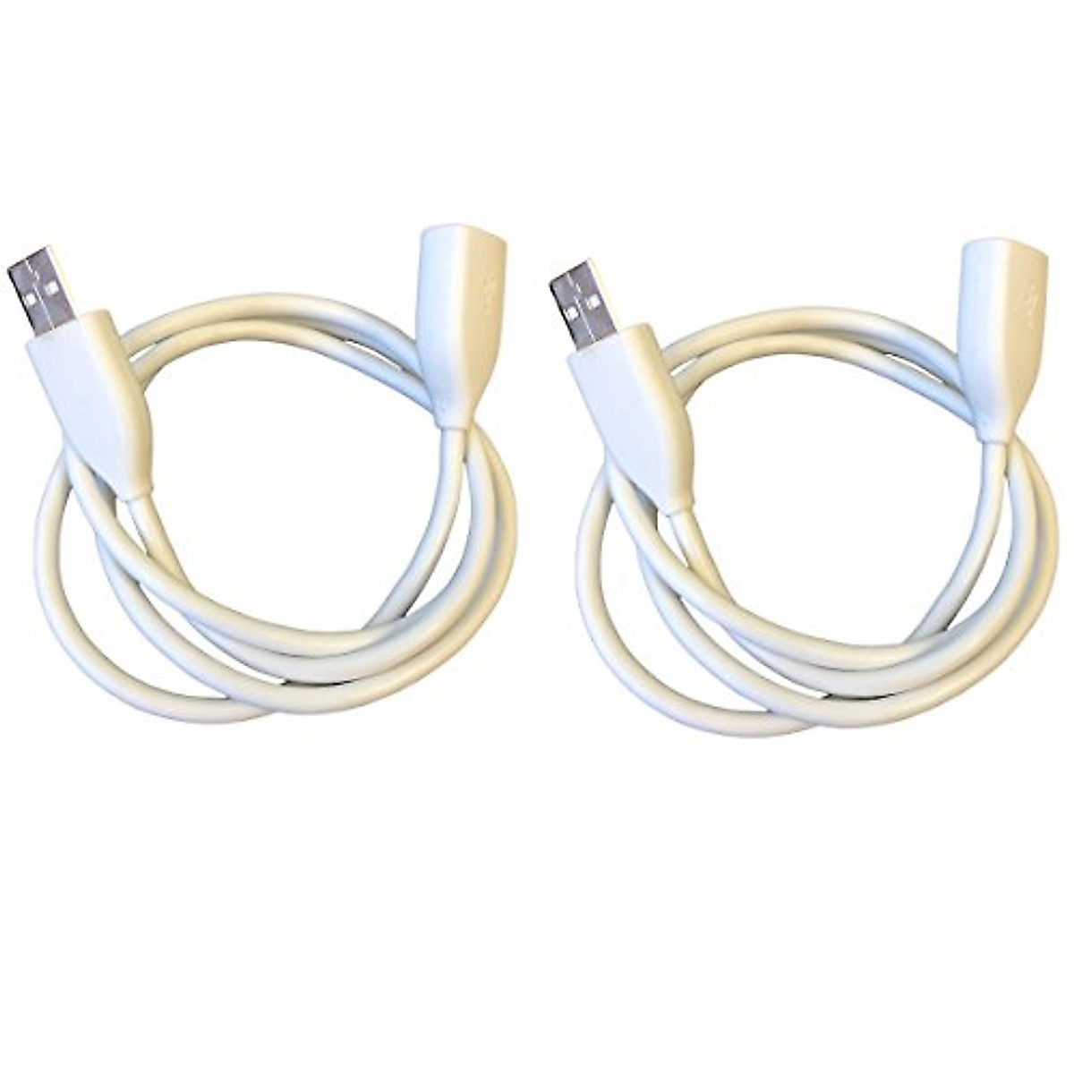 USB 2.0 Male to Female 3 Foot Extension Cable | White 36" inch Extension Cables for phone charger, Tablet, Computer USB Ports - Pack of 2