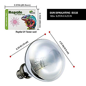 MCLANZOO Reptile Heat Lamp 160W Basking Spot Heat Bulb/Lamp/Light UVA UVB Mercury Self-ballasted Vapor Bulb High Intensity Sun Simulating Bulb for Reptile and Amphibian